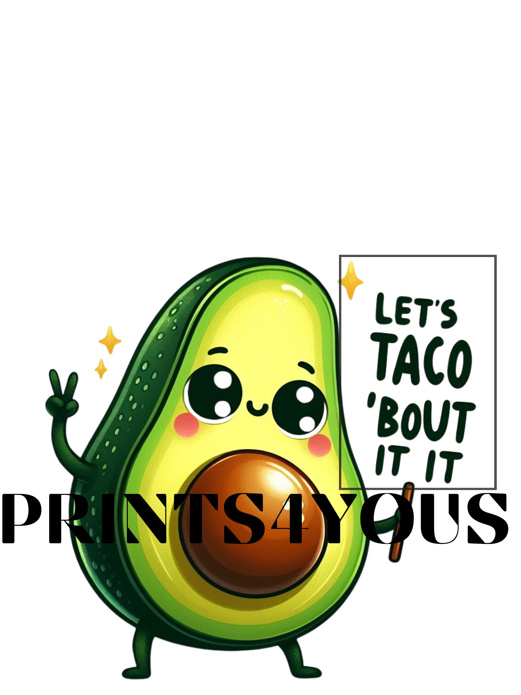 5 Big-eyed Avocado Digital Art Prints Cute Avocado High Quality Pngs Instant Download Avocado ...