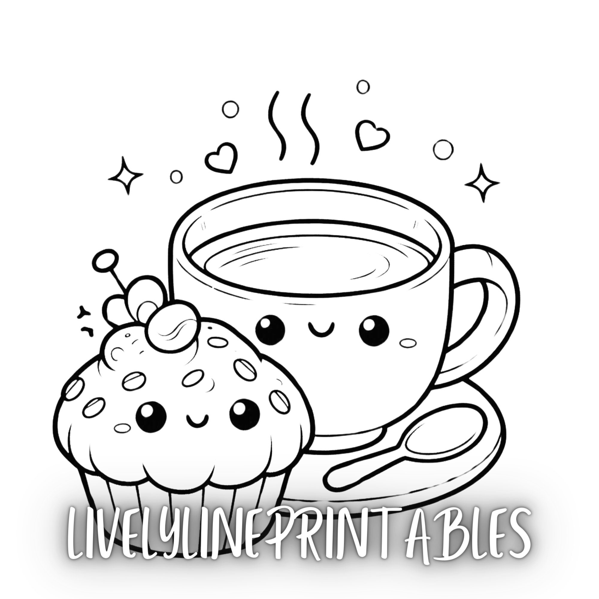 Cartoon Coffee Cup Printable Coloring Pages - Fun 18-page Collection ...