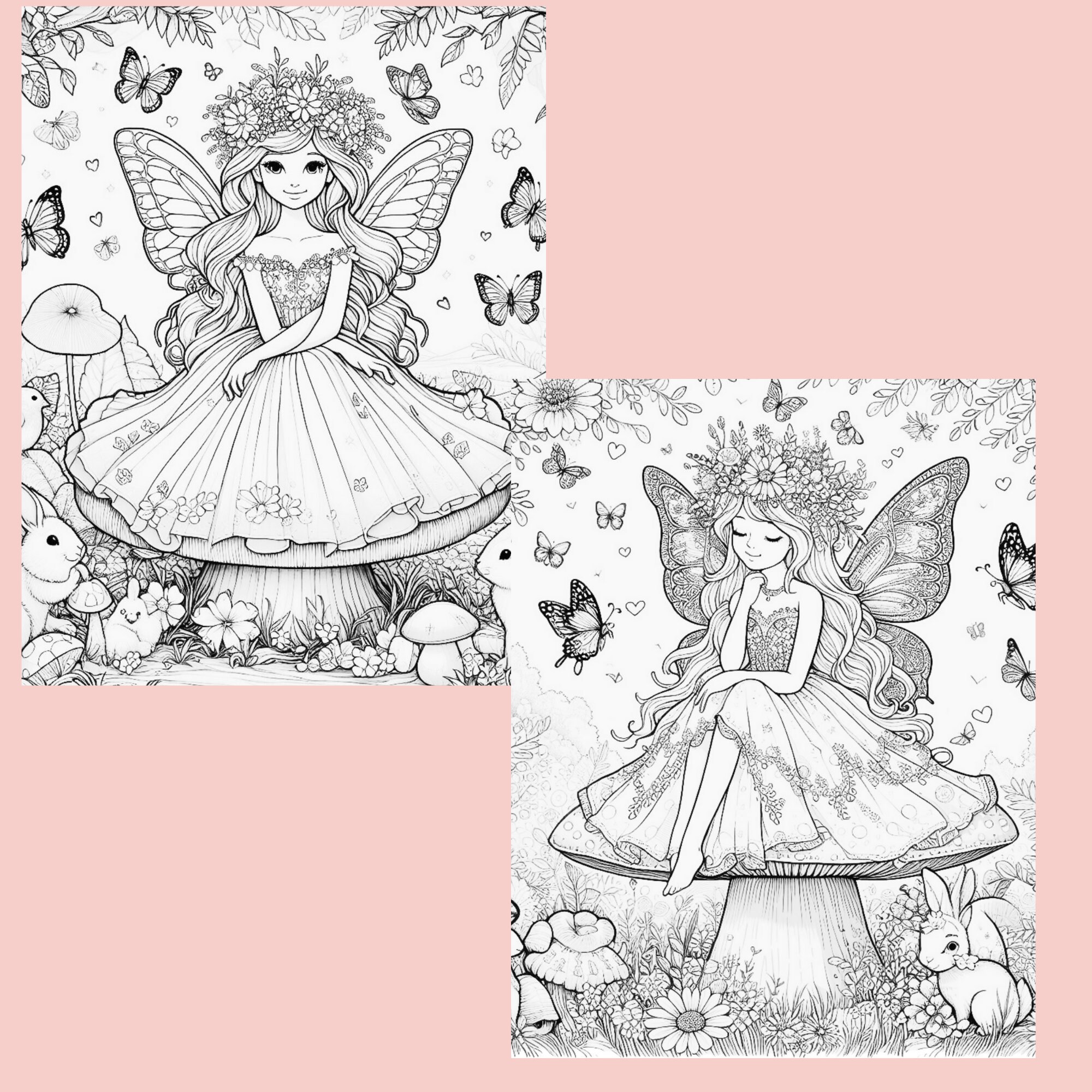Fairy Princess Printable Kids Coloring Pages Collection of 12 ...
