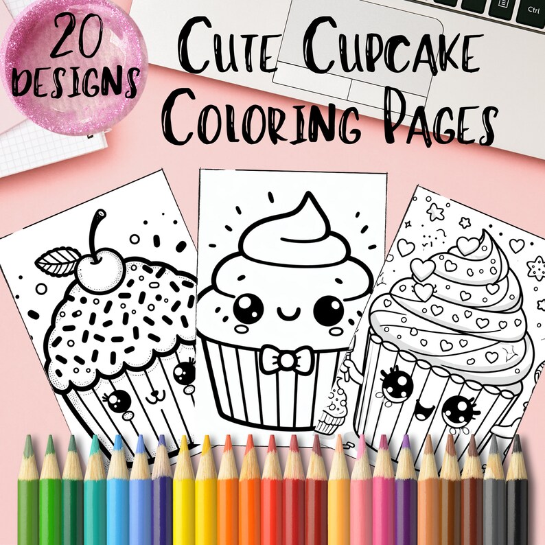 Printable Cupcake Coloring Pages - 20 Cute Designs - High-quality PDF ...