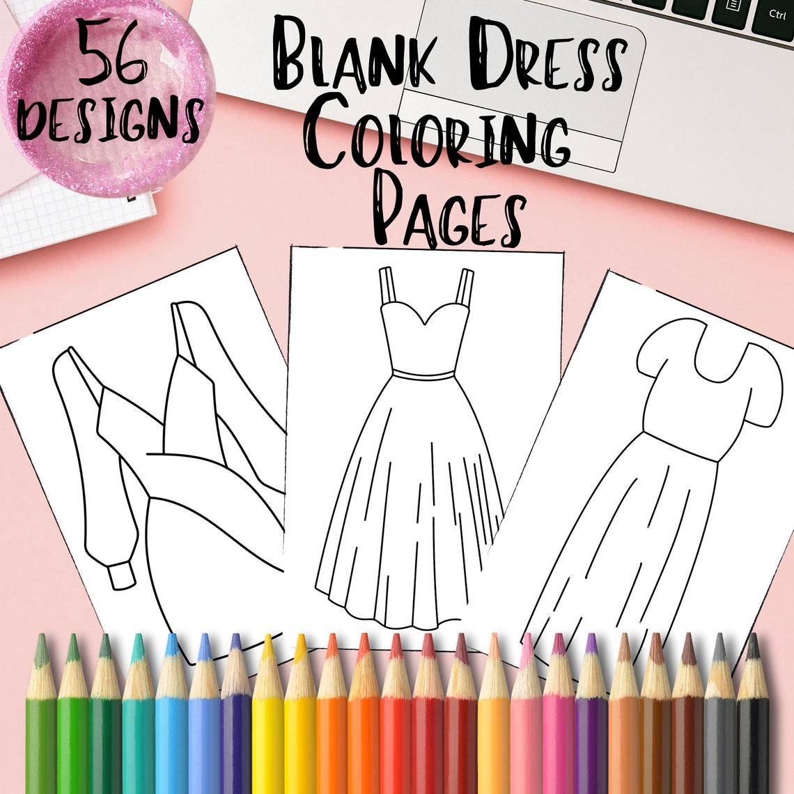 Printable Blank Dress Templates - Collection of 56, Fashion Design for ...