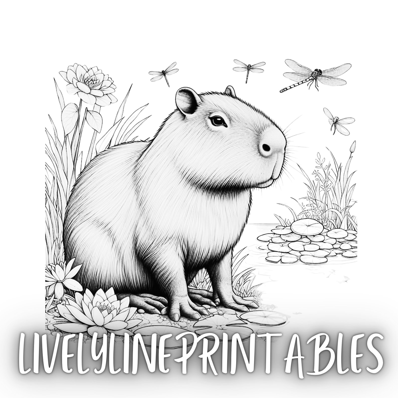 Capybara Printable Coloring Pages - 19 Page Collection, Creative Fun ...