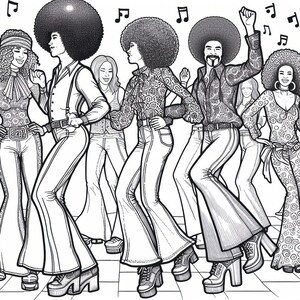 Groovy Disco Delights: 30 Retro Coloring Sheets for Fun and - Etsy