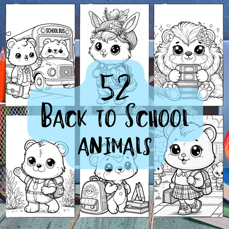 Back to School Animal Coloring Pages Collection of 52 Design for ...