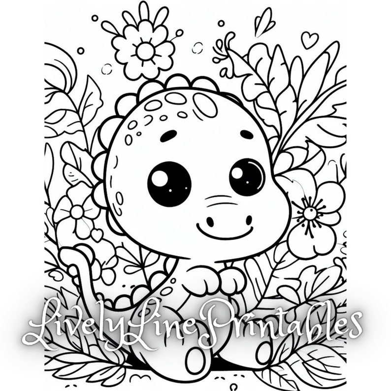 Cute Dinosaur Printable Kids Coloring Pages Collection of 12 Fun ...