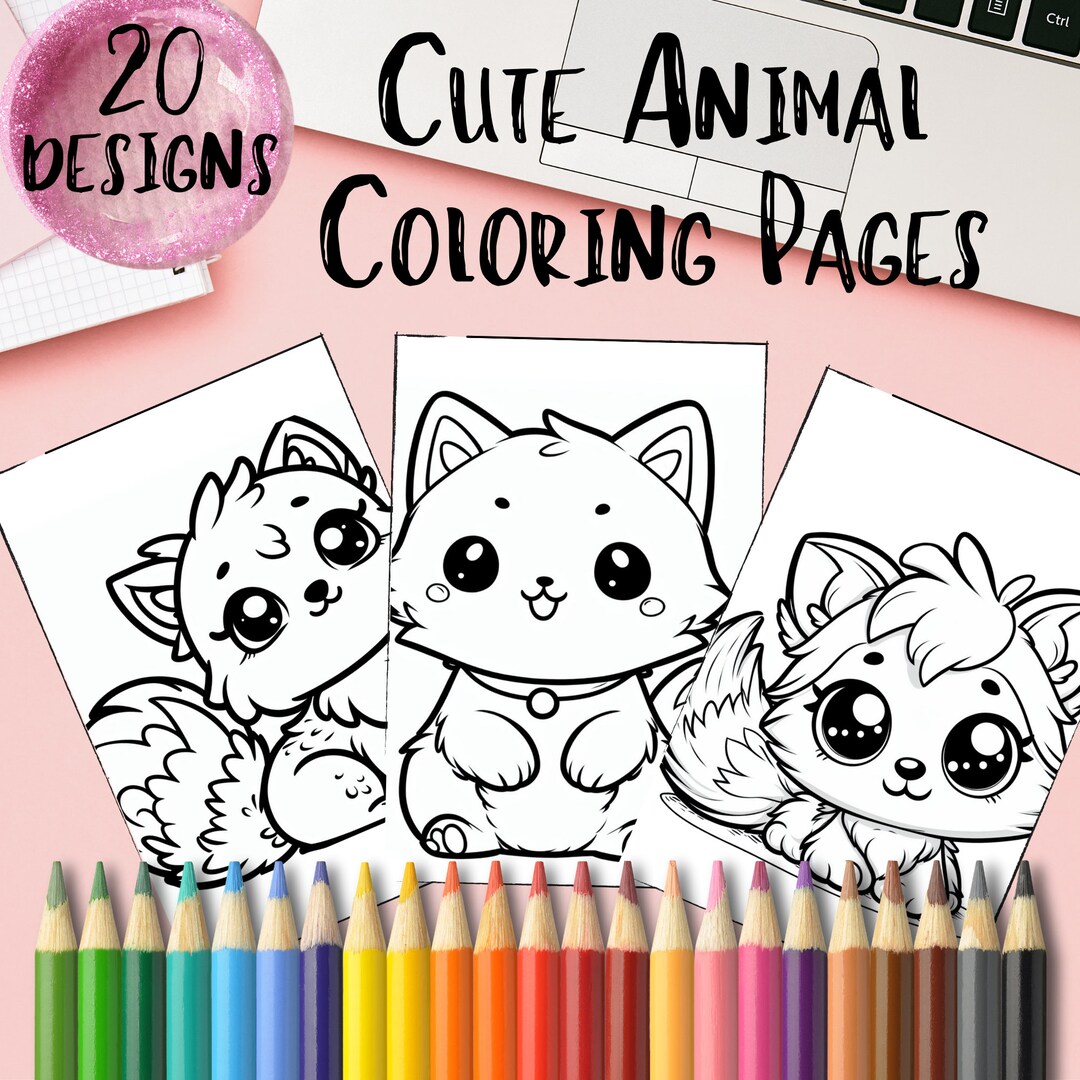 Furry Animal Kids Printable Coloring Pages Collection of 20 Designs - Etsy