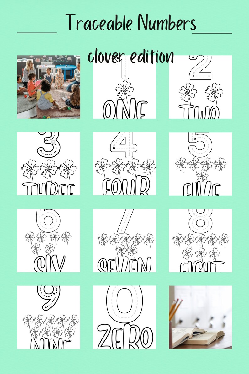 St. Patrick's Day Traceable Numbers: Clover Edition, Teaching Materials ...