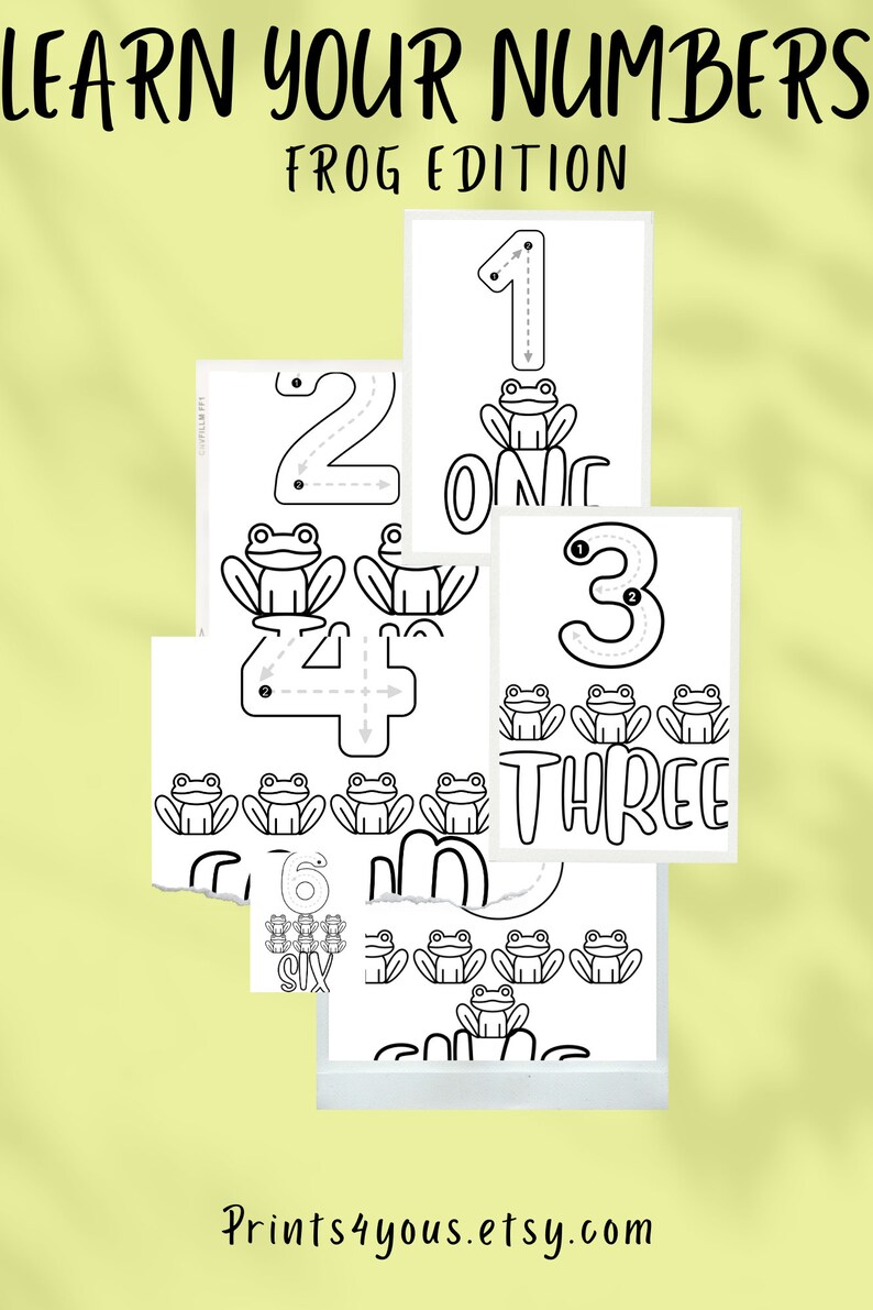 Traceable Numbers Worksheet: Frog Counting Activity (PDF) - Etsy