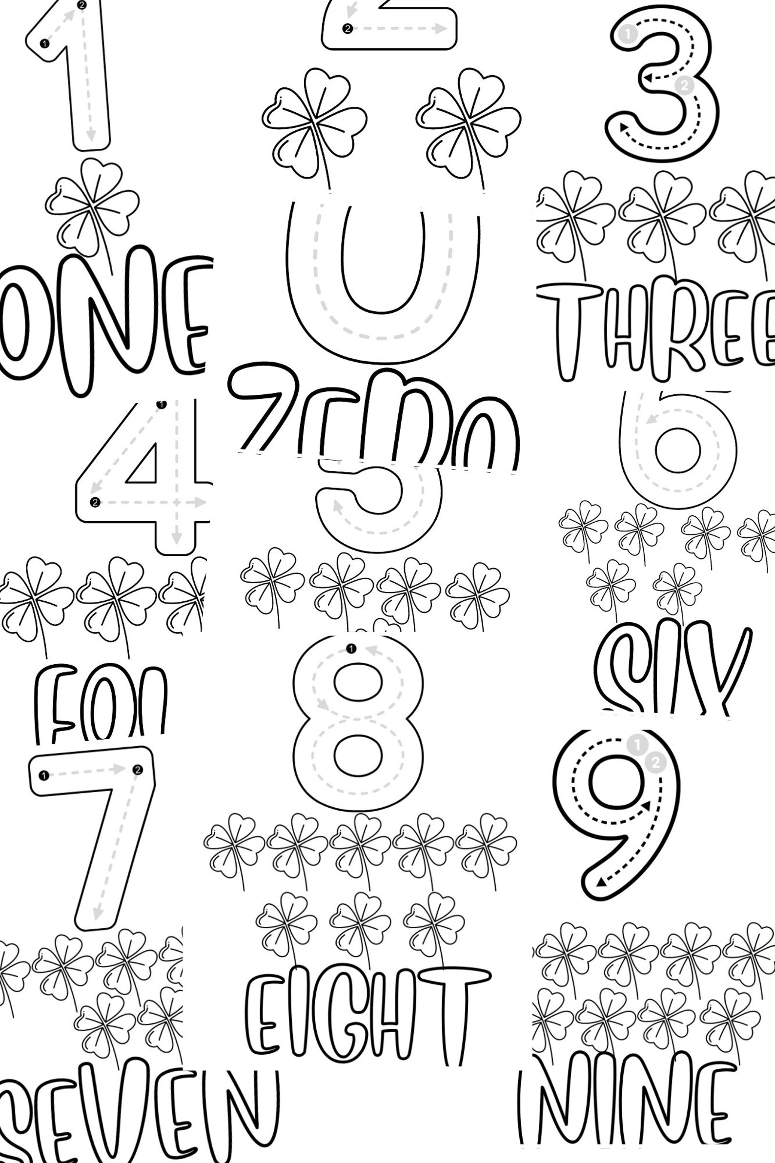 St. Patrick's Day Traceable Numbers: Clover Edition, Teaching Materials ...