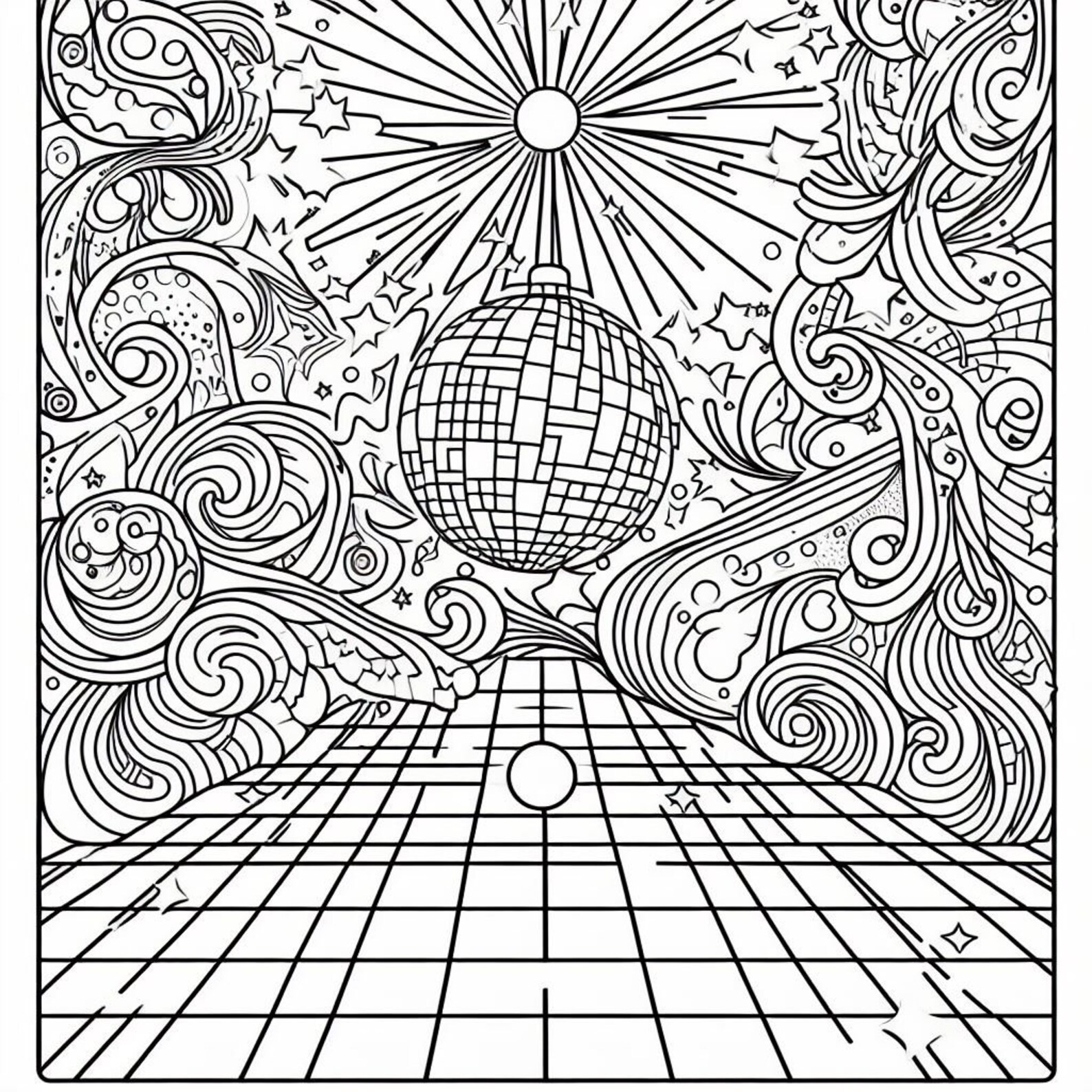 Groovy Disco Delights: 30 Retro Coloring Sheets for Fun and - Etsy