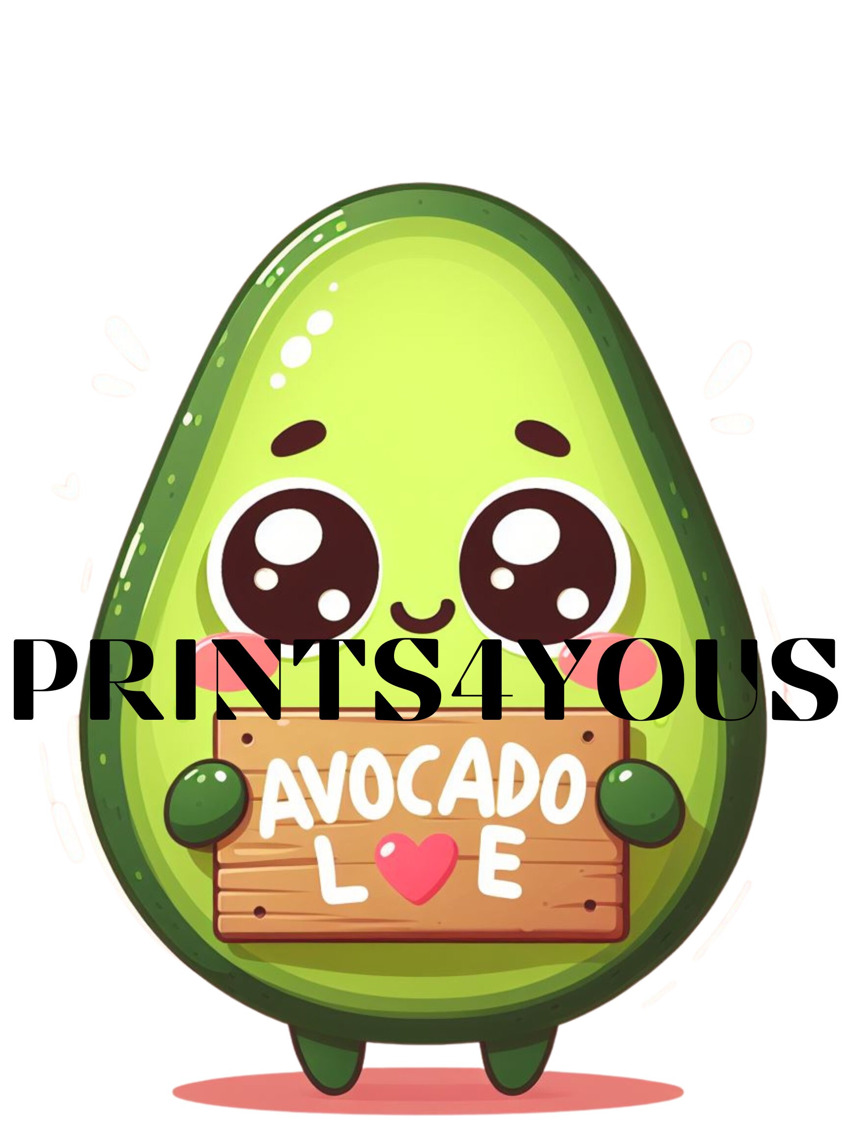 5 Big-eyed Avocado Digital Art Prints Cute Avocado High Quality Pngs Instant Download Avocado ...