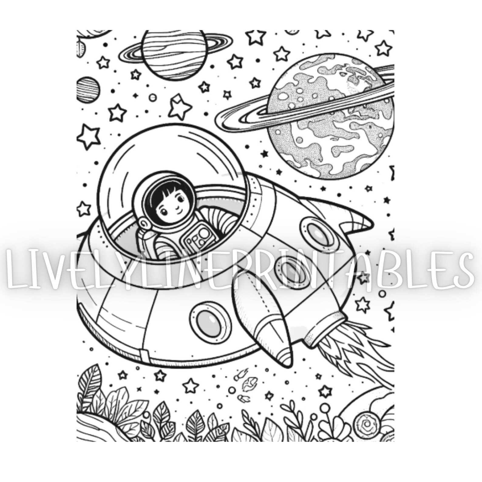 Astronaut Kids Coloring Page Printables Collection of 8 Space Adventure ...
