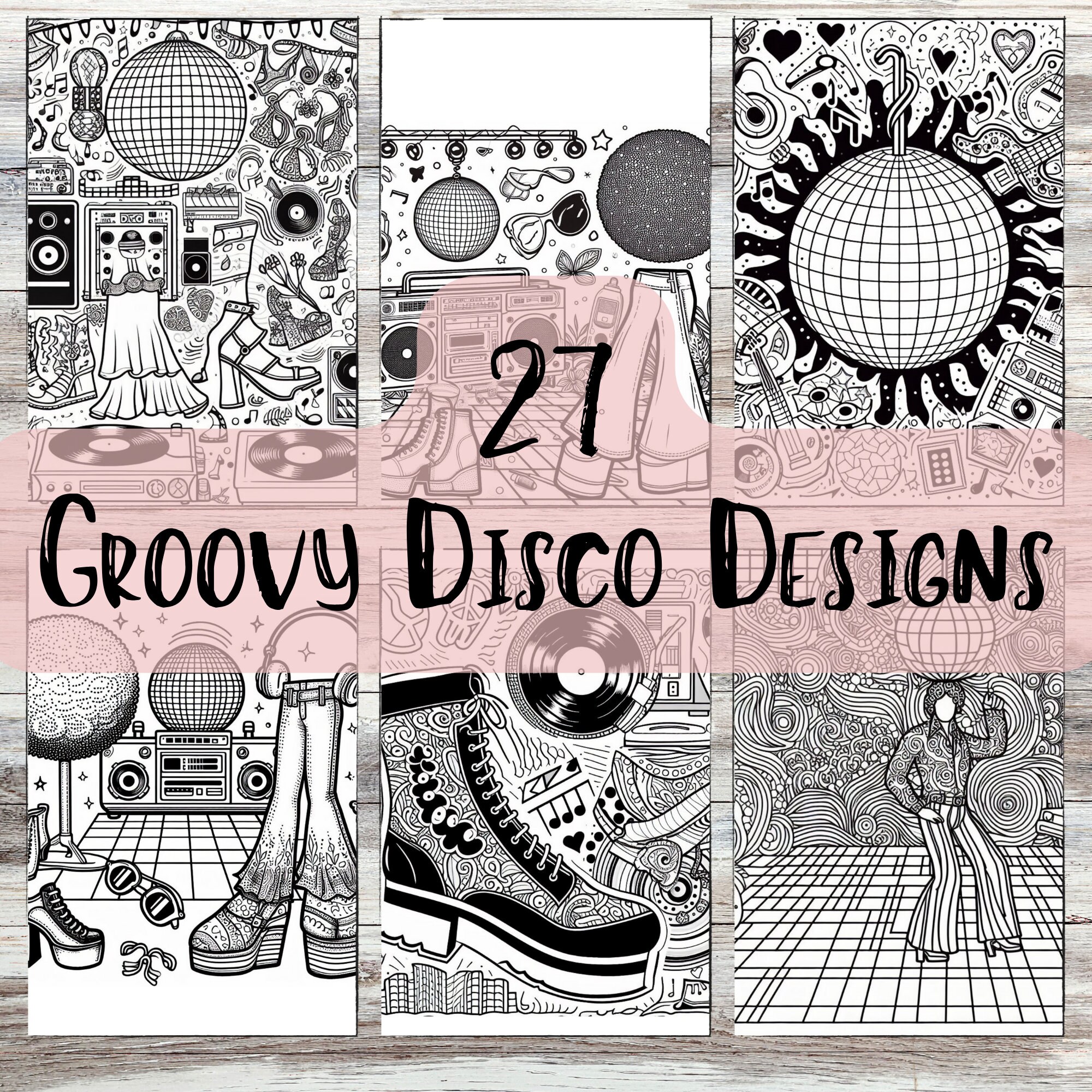 Retro Disco Printable Coloring Pages - Collection of 27 Retro 70s ...