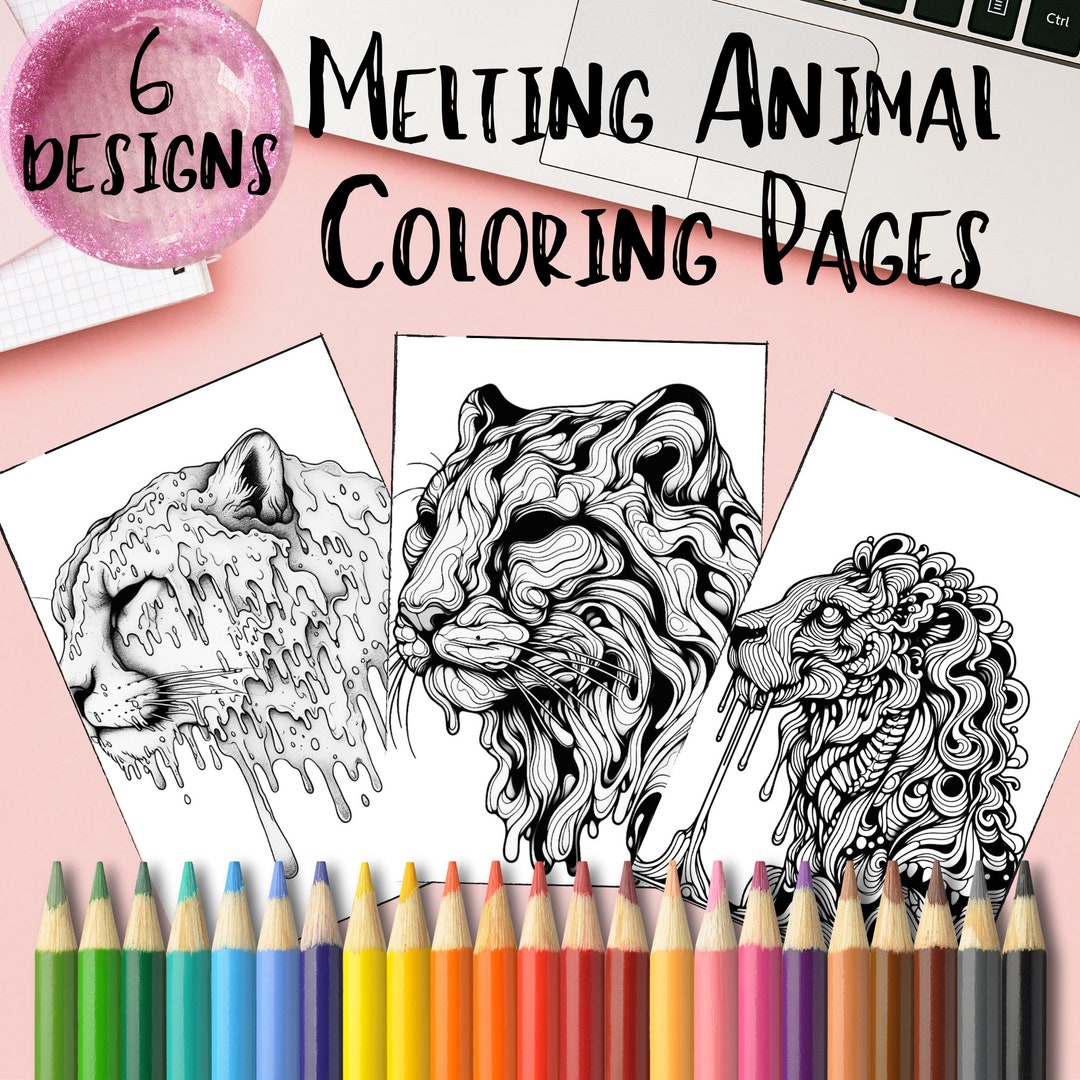 Melting Animal Abstract Printable Coloring Pages, High-quality Pdfs ...