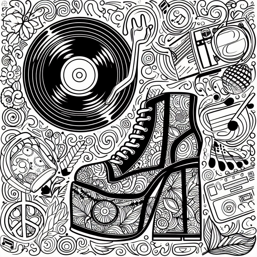 Groovy Disco Delights: 30 Retro Coloring Sheets for Fun and - Etsy