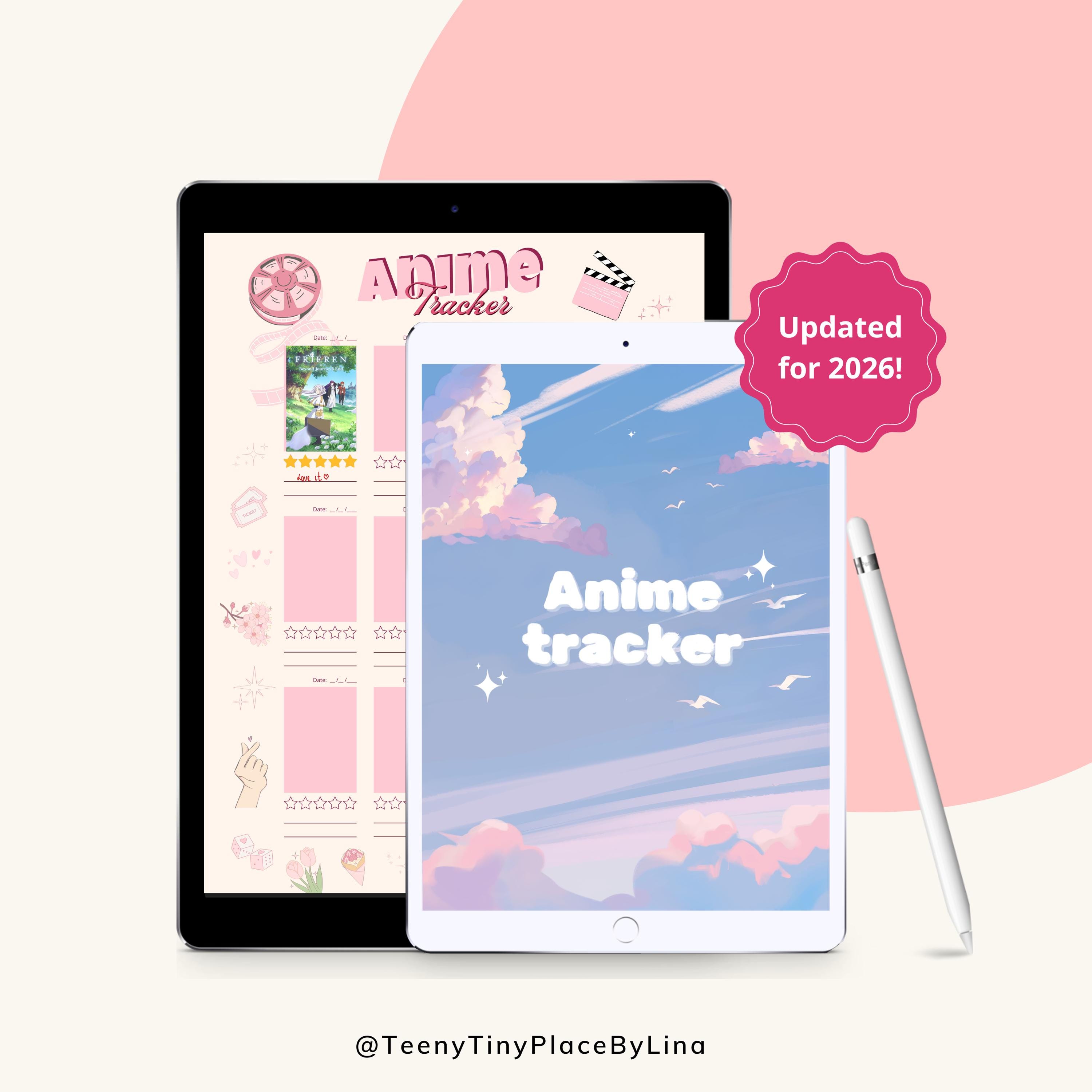 Anime Tracker Digital Journal: Kawaii iPad Planner for Goodnotes ...