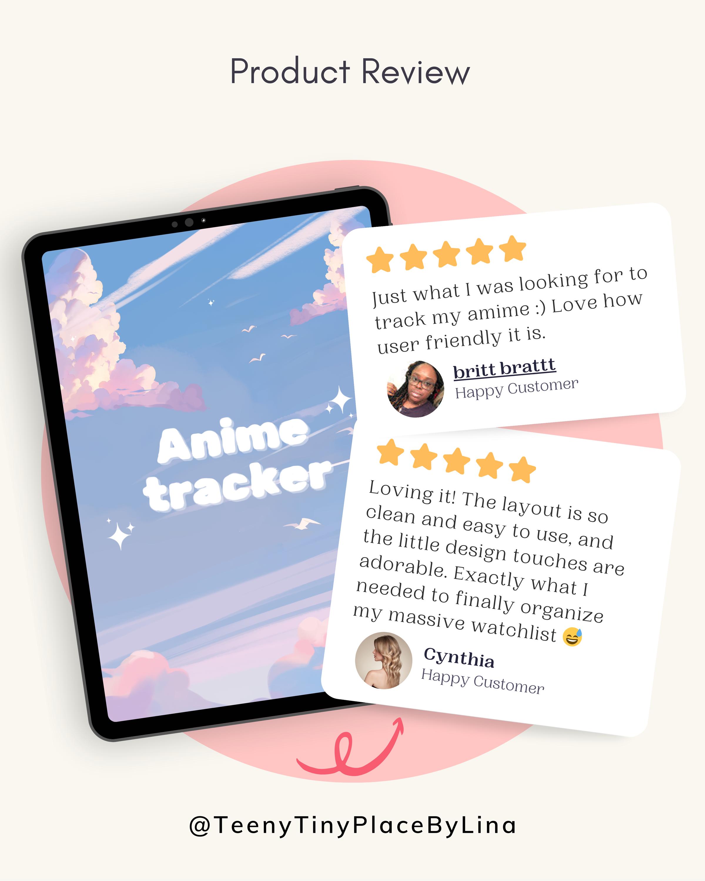 Anime Tracker Digital Journal: Kawaii iPad Planner for Goodnotes ...