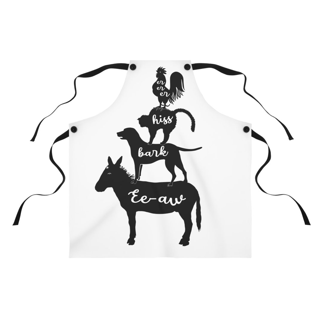 Farm Apron: Farm Animals Donkey Dog Cat Rooster for - Etsy