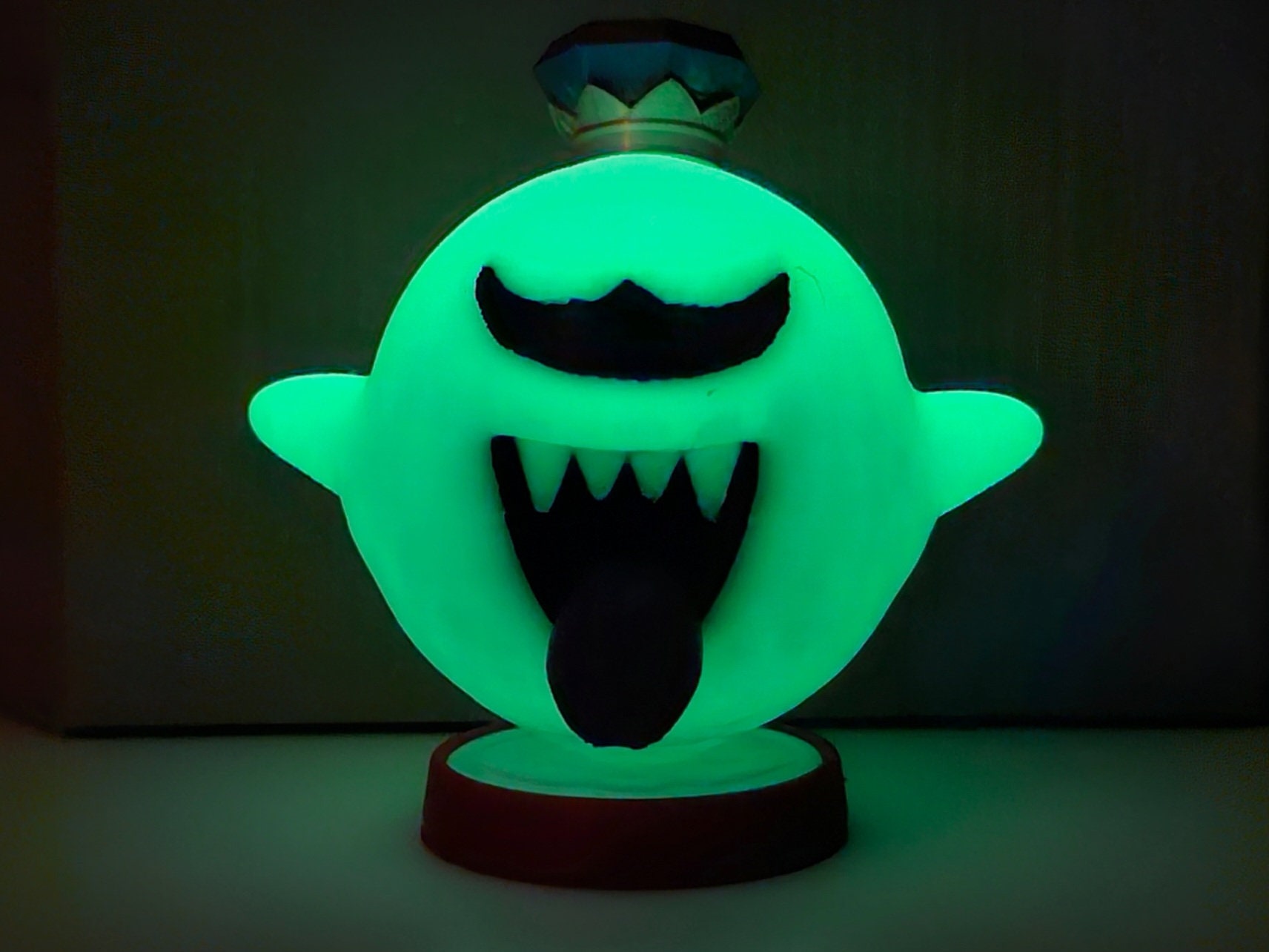 King Boo Amiibo Glow In The Dark Etsy