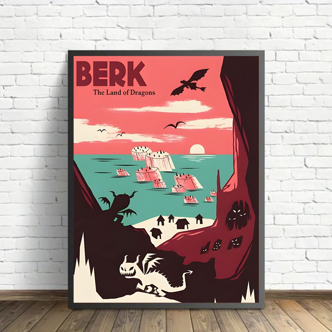 How to Train Your Dragon Poster, HTTYD Wall Art, Berk Island Poster, HTTYD Berk Island, How to ...