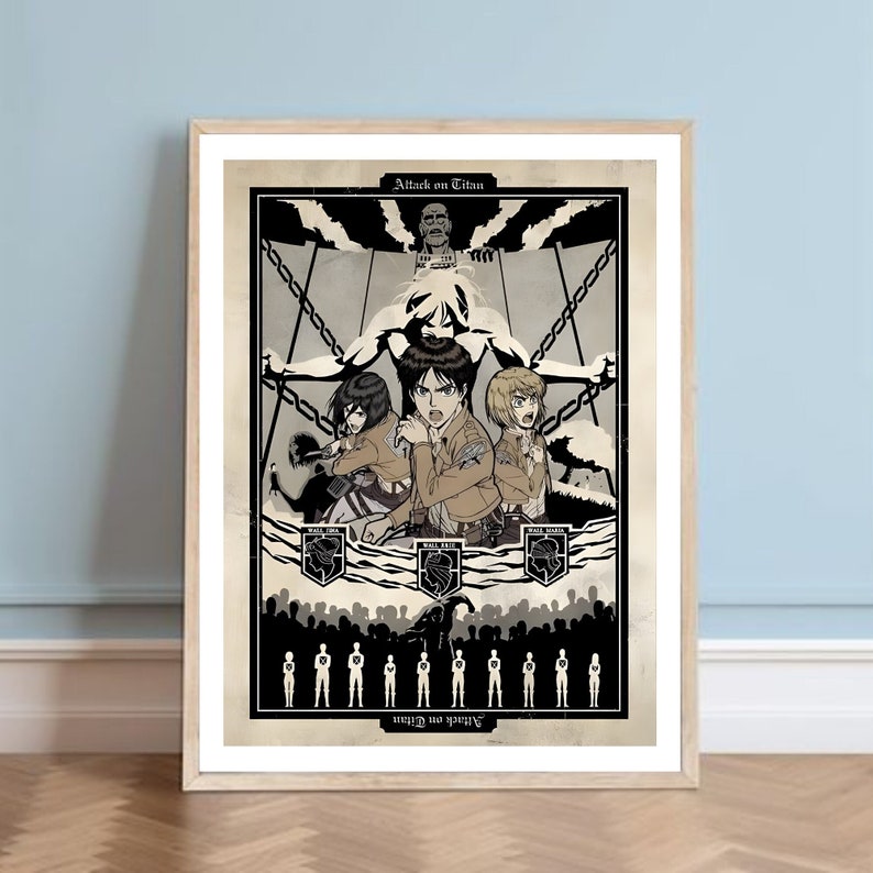 Attack on Titan Poster, AOT Poster, Attack on Titan Print, Anime Attack ...