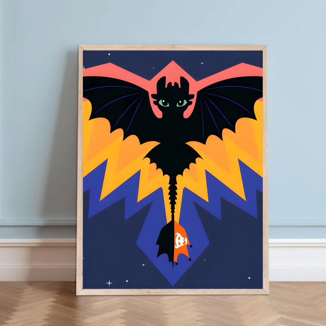 How to Train Your Dragon Poster, HTTYD Digital Print, Toothless Wall ...