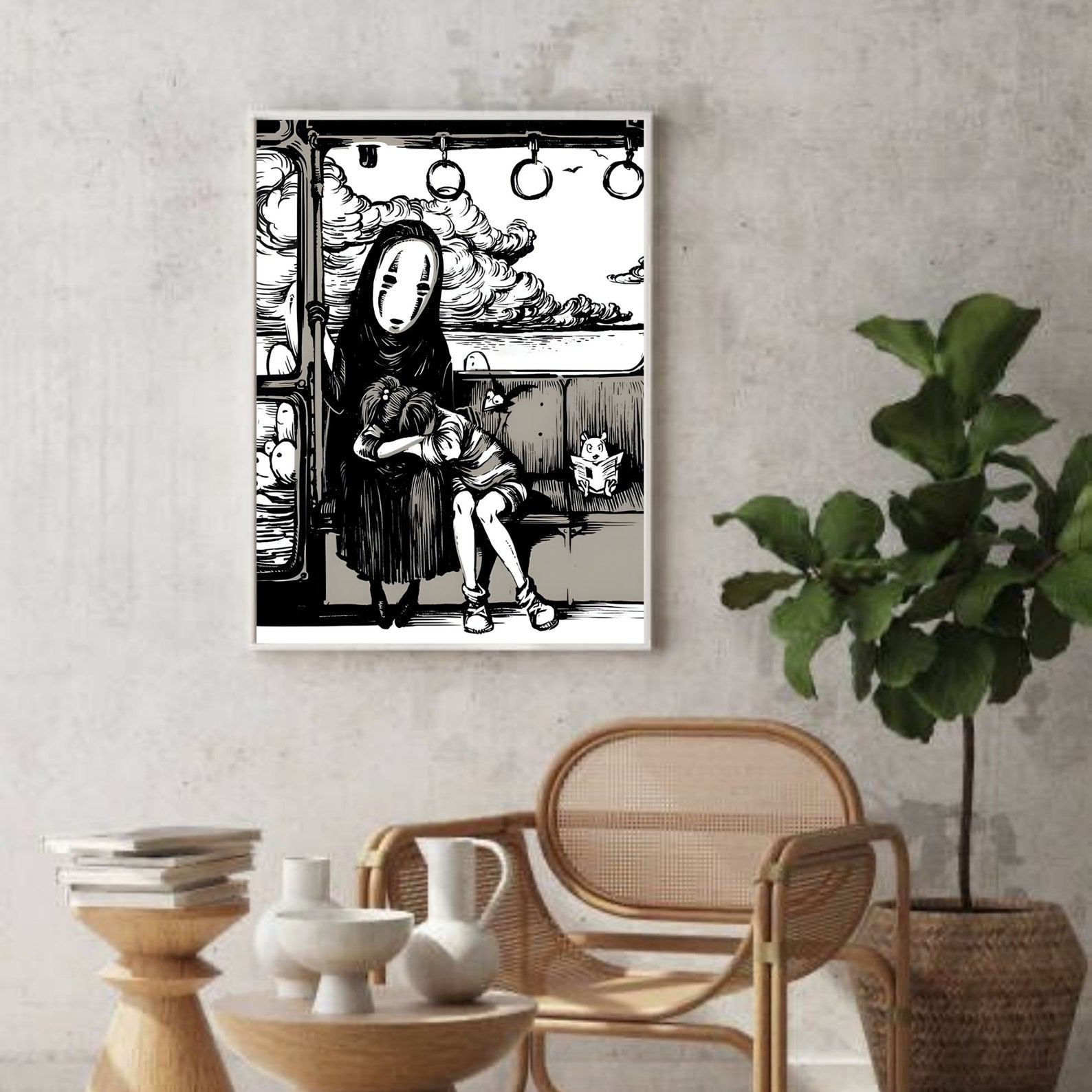 Spirited Away Poster, No Face Print, Studio Ghibli Poster, Spirited ...