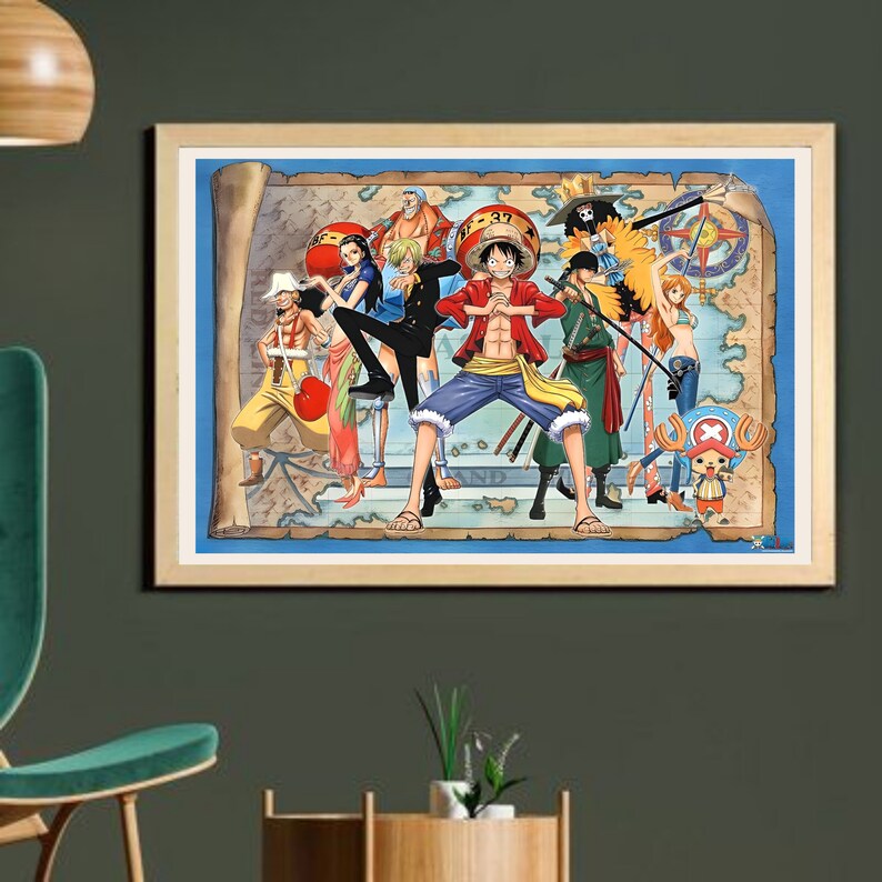 One Piece Poster, One Piece Map Poster, One Piece Anime Print, One ...