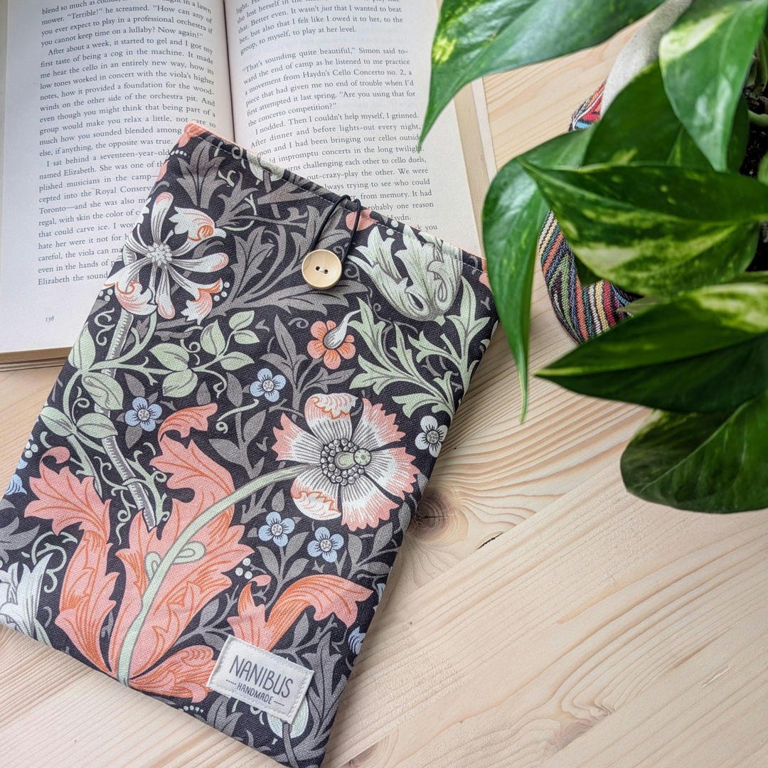 William Morris Book Sleeve. Floral Design Booksleeve. Kindle Sleeve ...