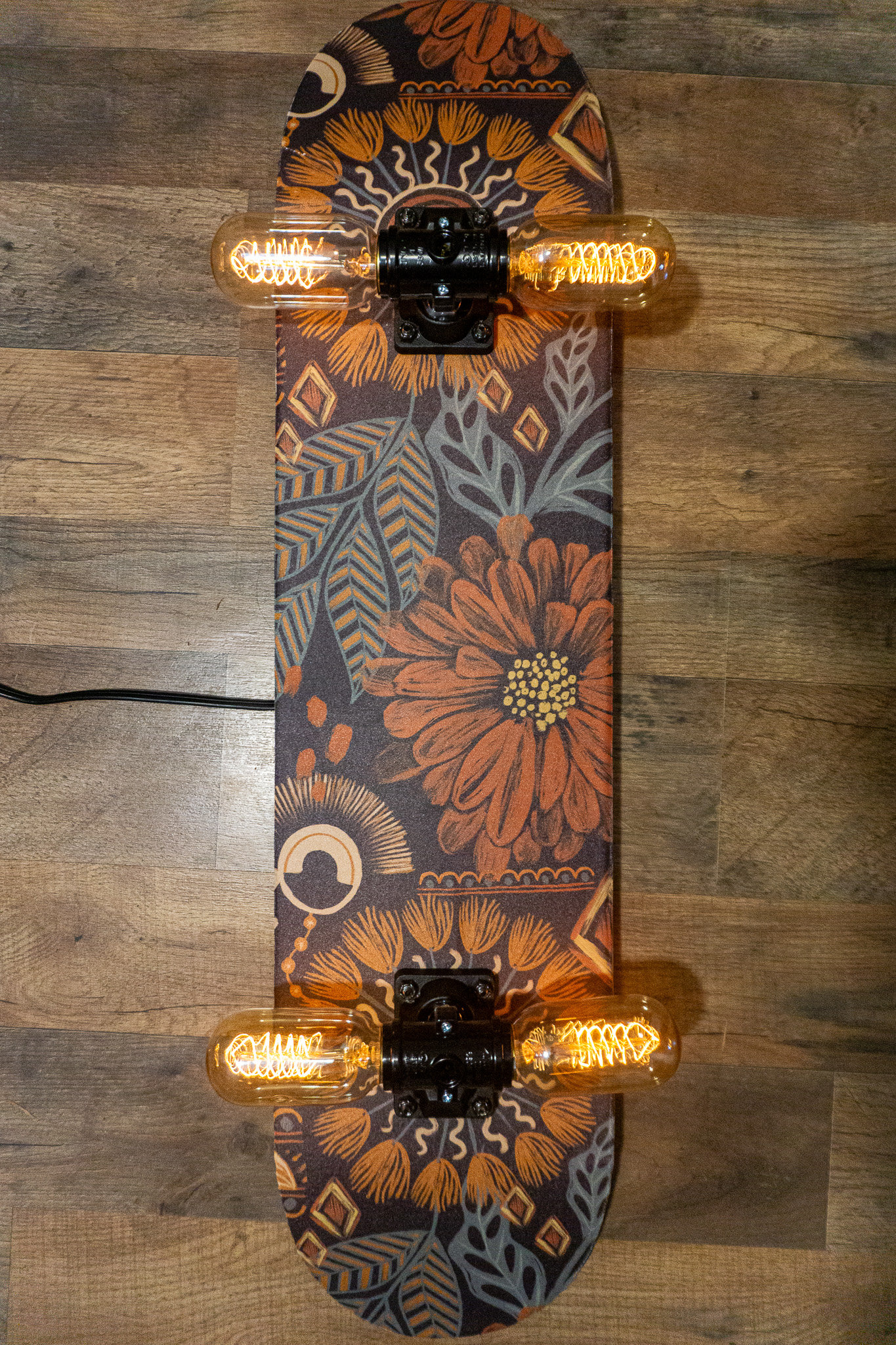 Skateboard Lamp With Dimmable Edison Bulbs - Etsy