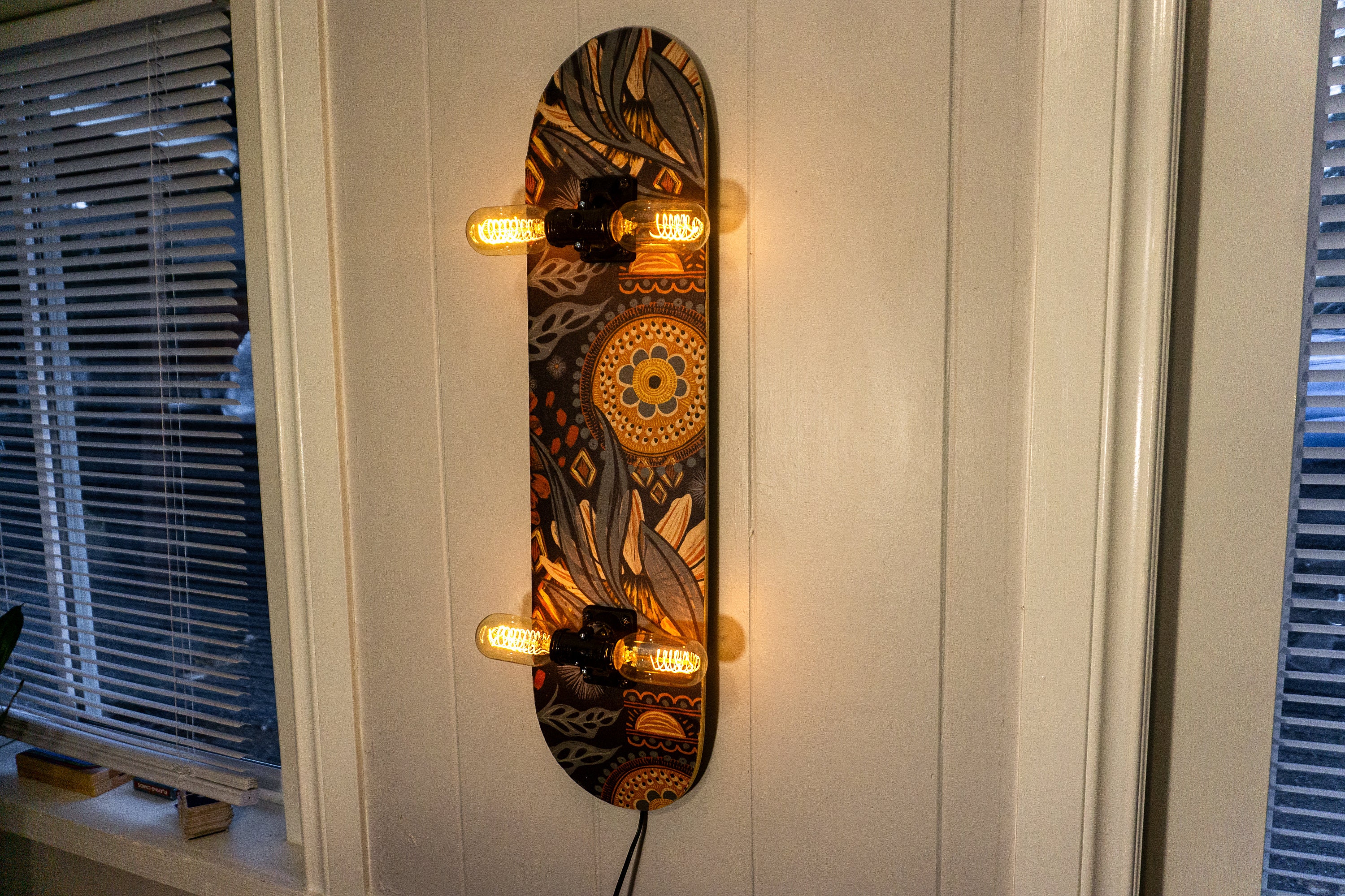 Skateboard Lamp With Dimmable Edison Bulbs - Etsy
