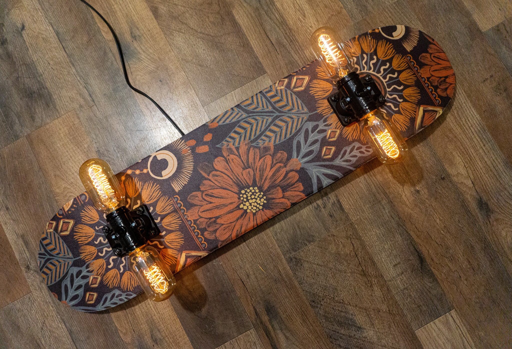 Skateboard Lamp With Dimmable Edison Bulbs - Etsy