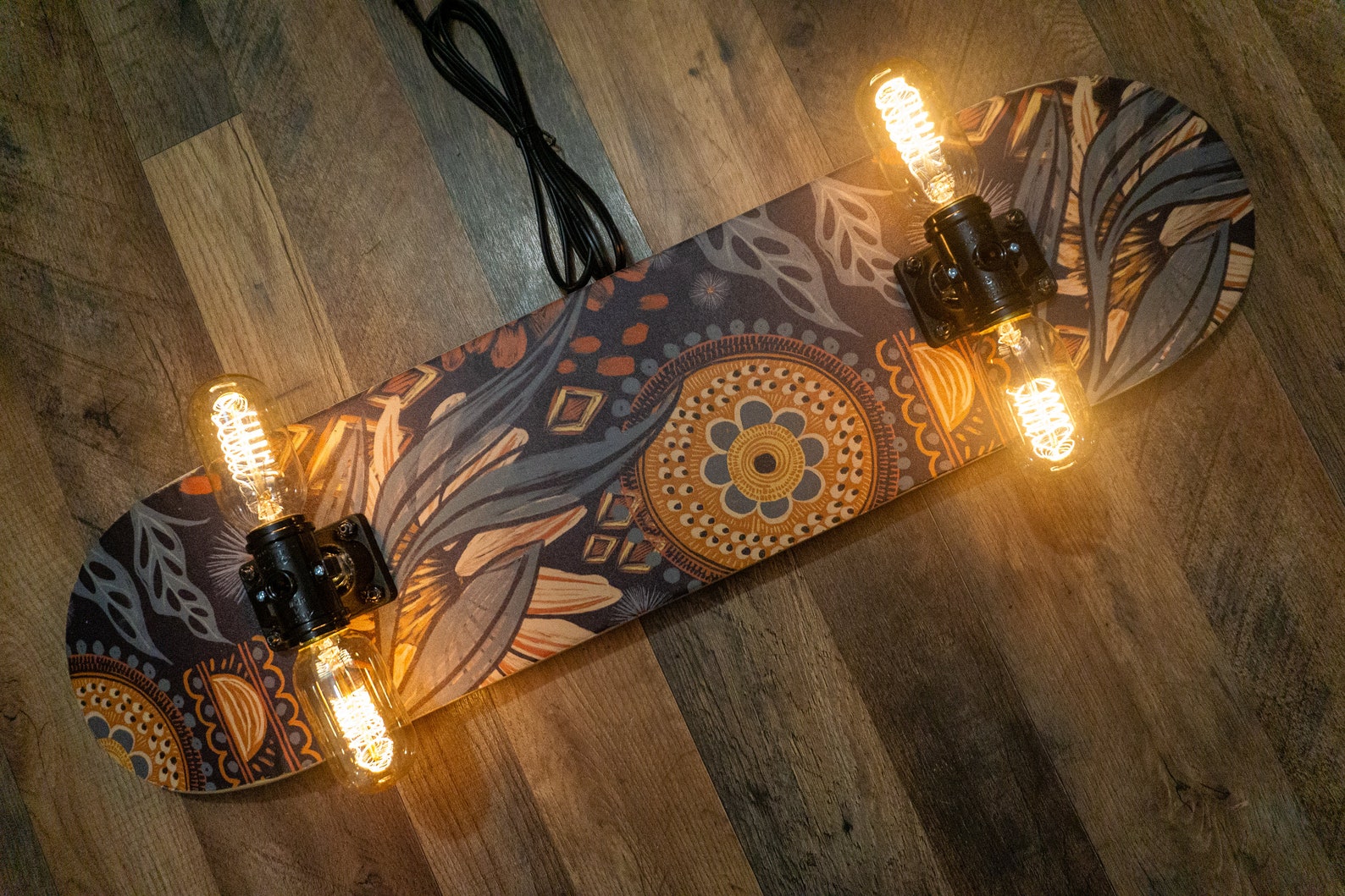 Skateboard Lamp With Dimmable Edison Bulbs - Etsy
