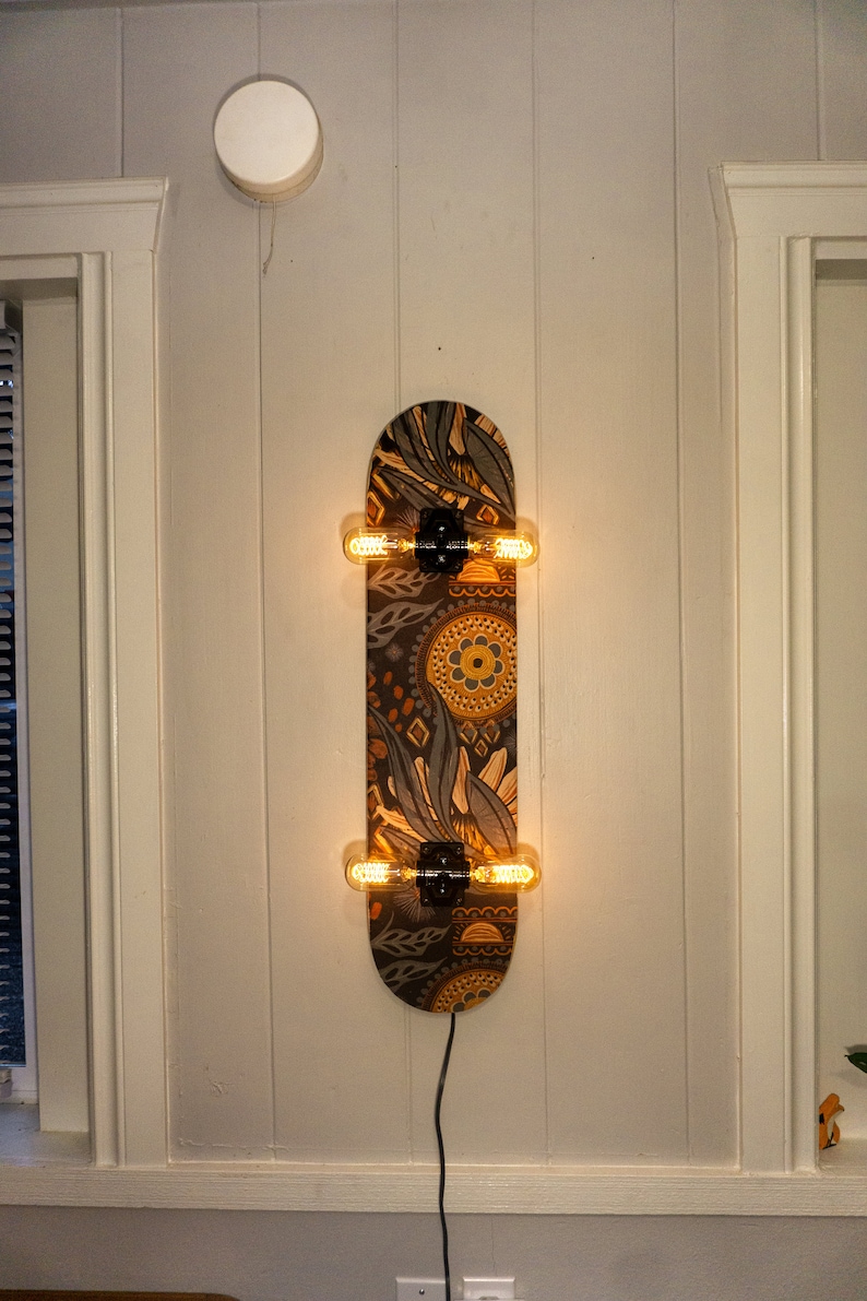 Skateboard Lamp With Dimmable Edison Bulbs - Etsy