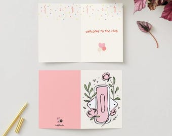 Period Card, First Period Card, Menstruation Celebration, First Period ...