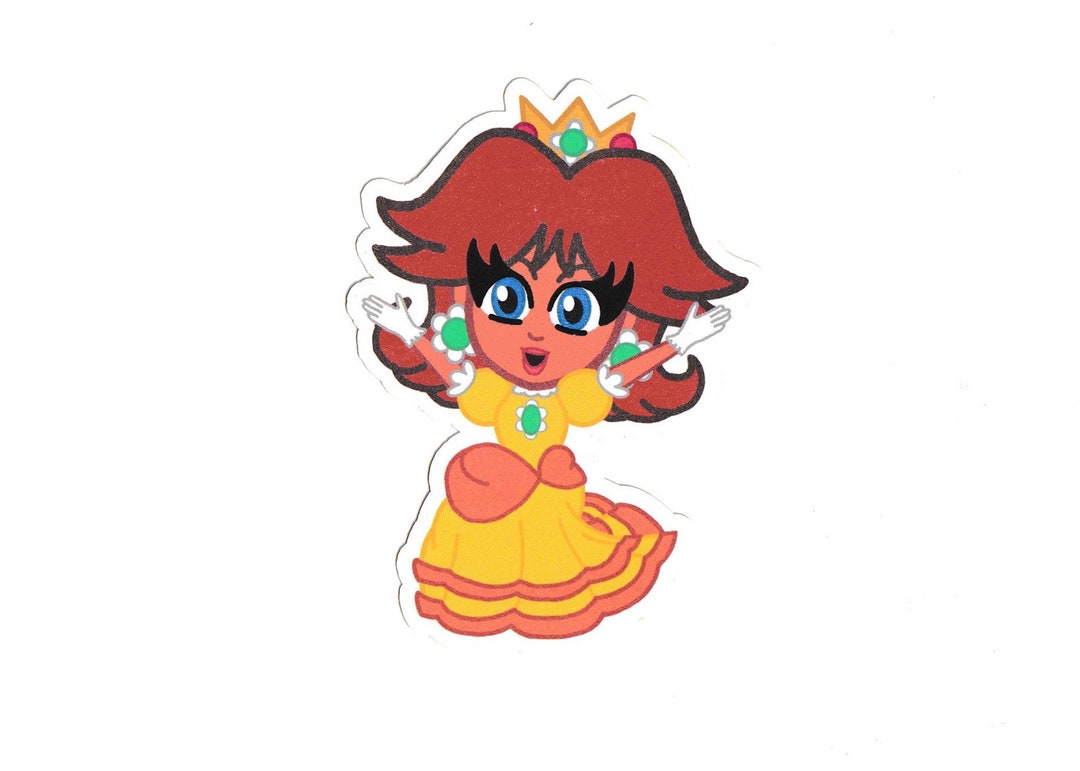 Princess Daisy Jumping Sticker - Etsy