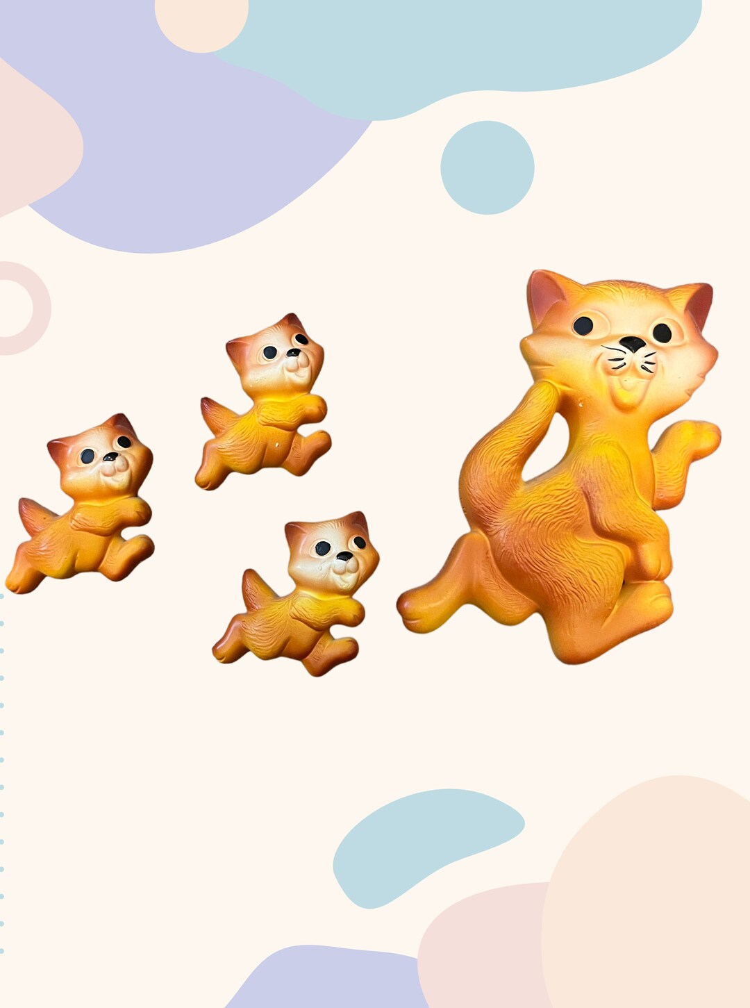 Vintage Miller Studio Chalkware Cat and Kittens Prancing Trio - Etsy