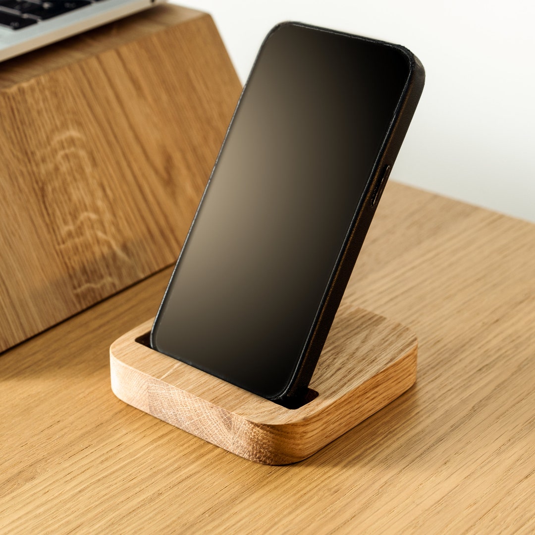 WOODYGIFT Wooden Phone Stand, Mobile Phone Holder for Table, Desk ...