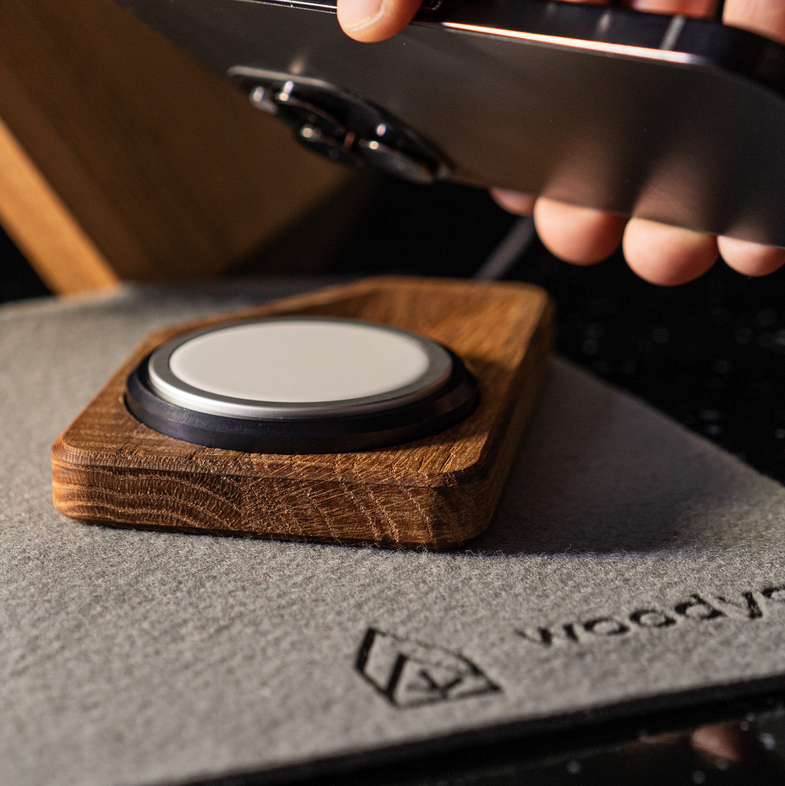 WOODYGIFT Wood Stand for Magsafe Charger iPhone Charging Station Holder ...