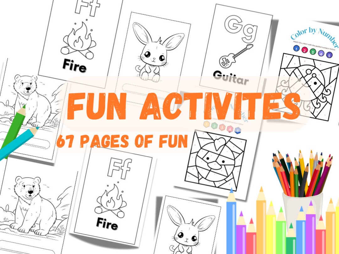 Animal Coloring Book Color by Number Toddlers, Preschoolers, Coloring ...