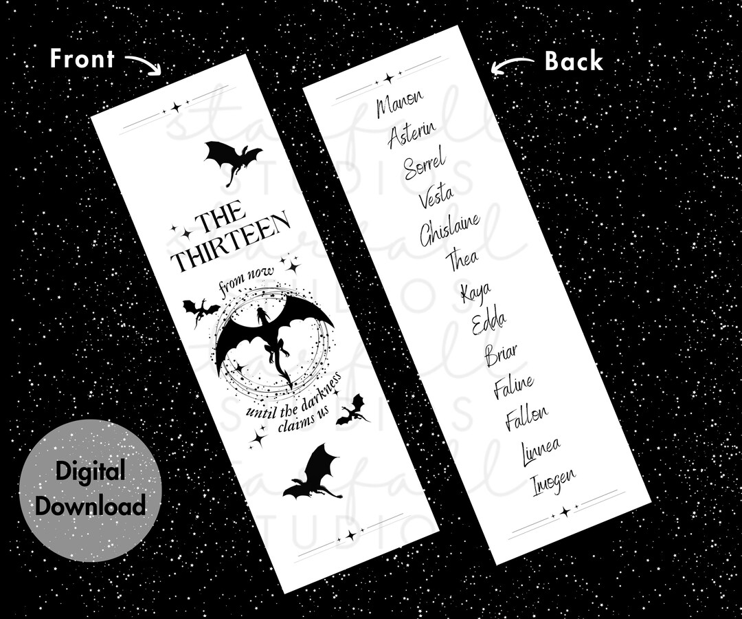 Tog Throne of Glass the Thirteen and Manon Blackbeak Digital Bookmark ...