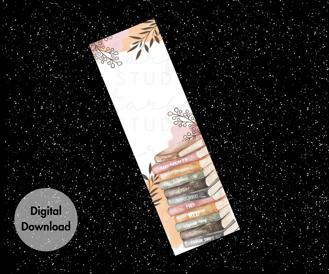 Taylor Swift Swiftie Eras Tour Gift Bookmark Digital Download - Etsy