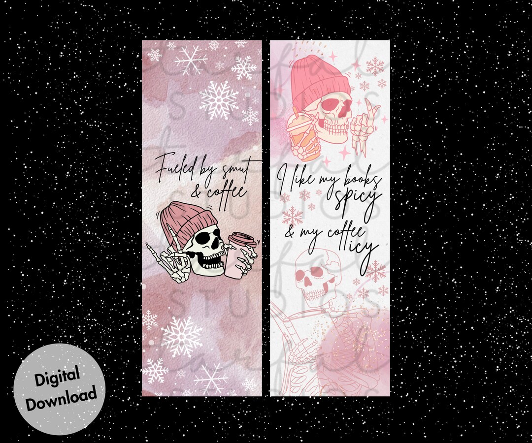 Winter Spicy Icy Smutty Skeleton Digital Download Bookmark Set - Etsy