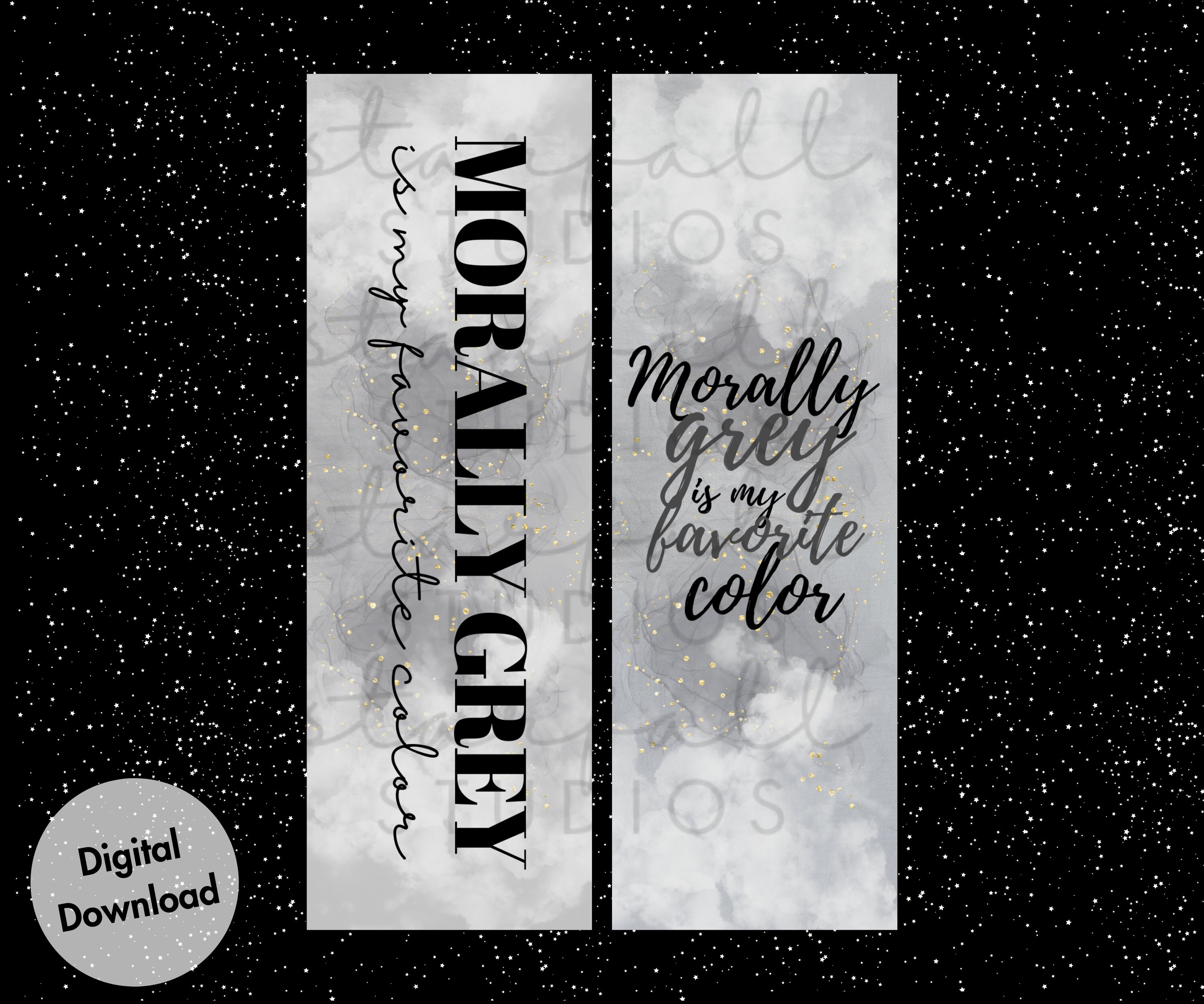 2pk Morally Grey is My Favorite Color Digital Bookmark - Etsy