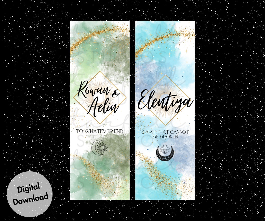 Digital Bookmark Bundle 2pk Throne of Glass Aelin, Rowan, & Elentiya - Etsy