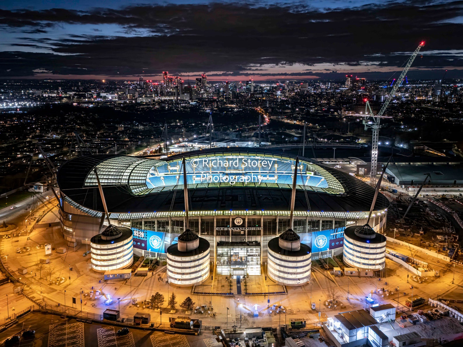 Manchester City Etihad Stadium at Night- Physical Print - Choose From 3 ...