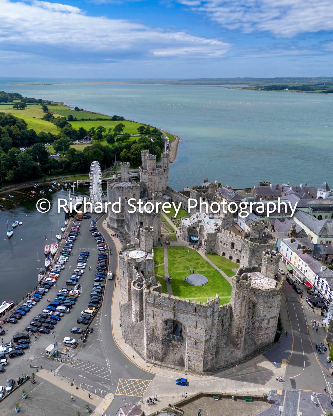 Caernarfon Castle With Views Over the Menai Strait - Physical Print. - Etsy