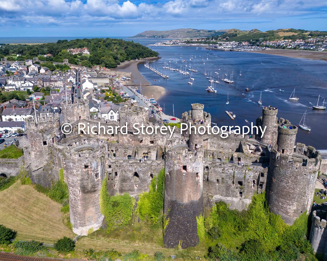 Conway Castle With Views Over the Town and Harbour - Physical Print. - Etsy