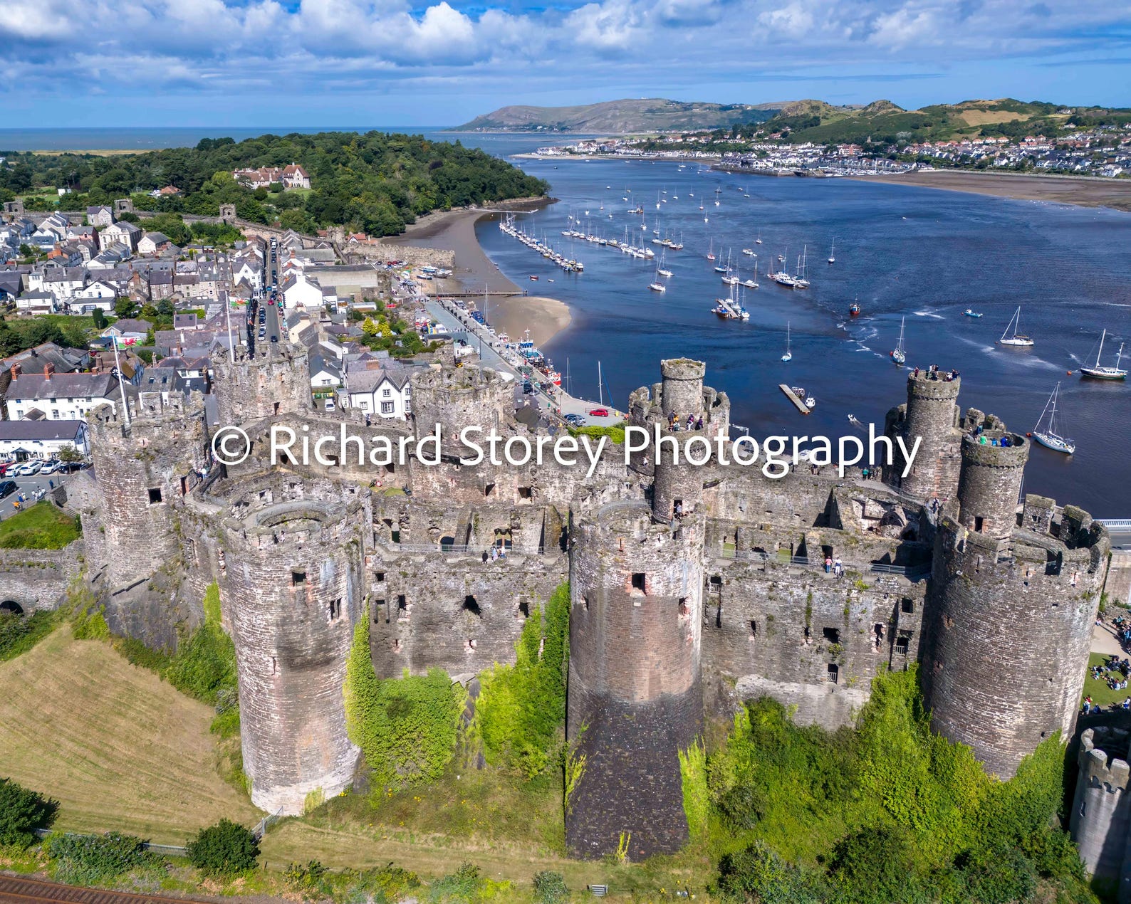 Conway Castle With Views Over the Town and Harbour - Physical Print. - Etsy