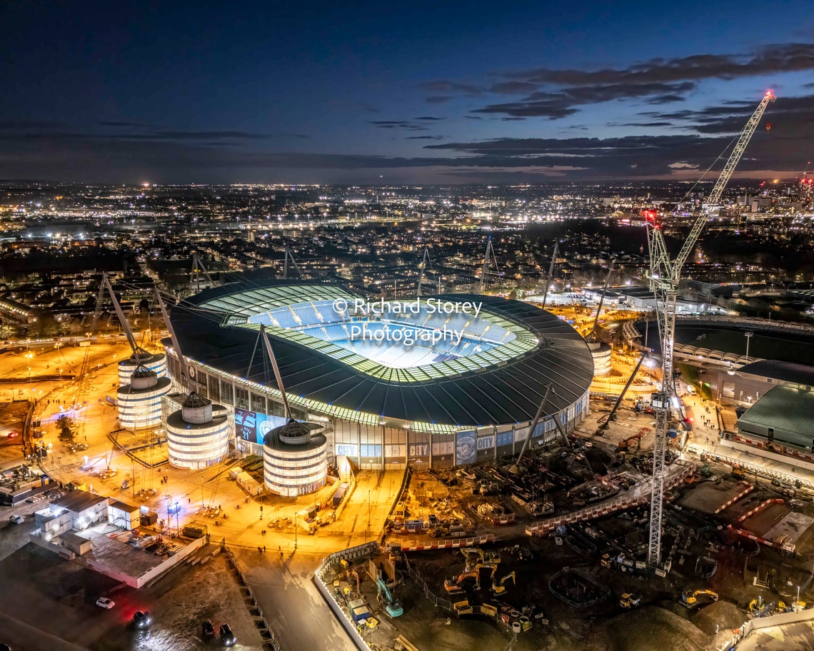 Manchester City Etihad Stadium at Night- Physical Print - Choose From 3 ...